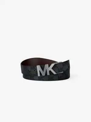Michael Kors Reversible Leather Belt With Logo Buckle