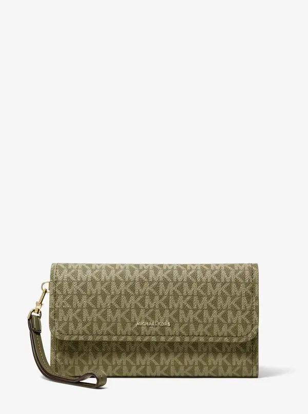 Michael Kors Jet Set Medium Signature Logo Convertible Wristlet In By