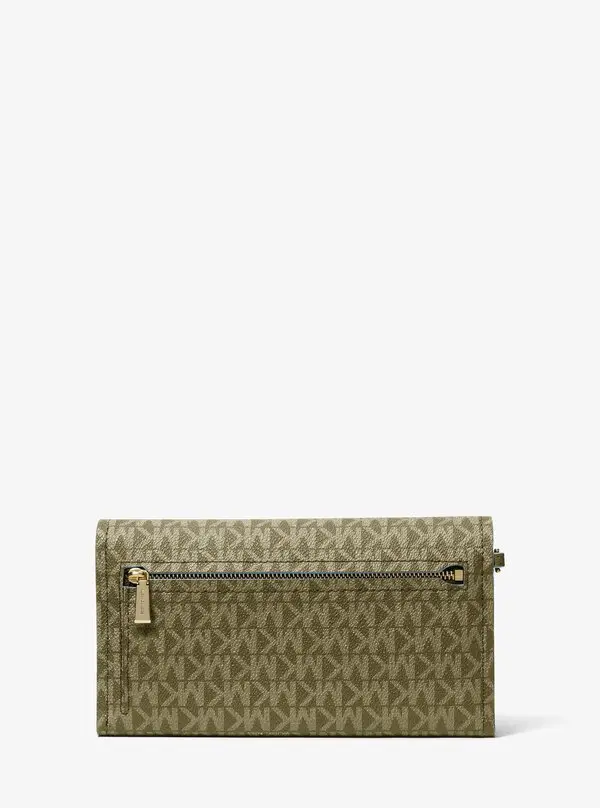 Michael Kors Jet Set Medium Signature Logo Convertible Wristlet In By