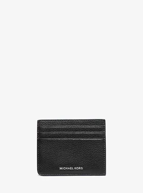 Michael Kors Hudson Pebbled Leather Card Case - Black