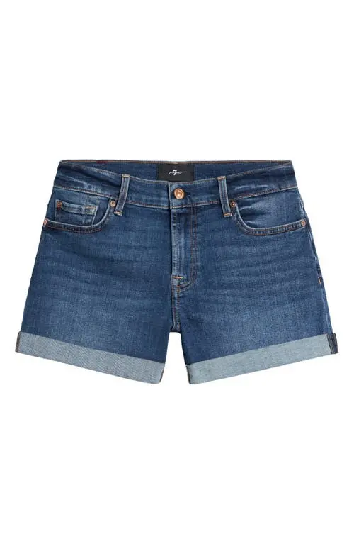 7 For All Mankind Midroll Stretch Denim Shorts