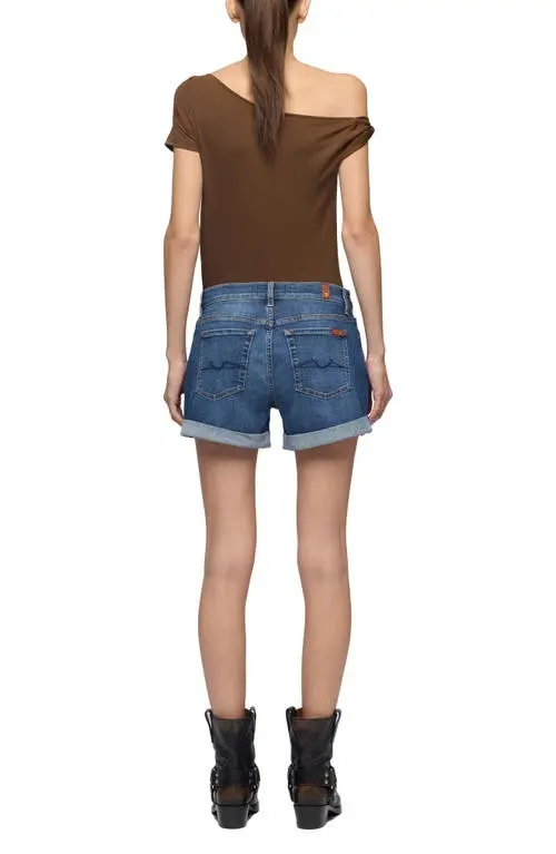 7 For All Mankind Midroll Stretch Denim Shorts