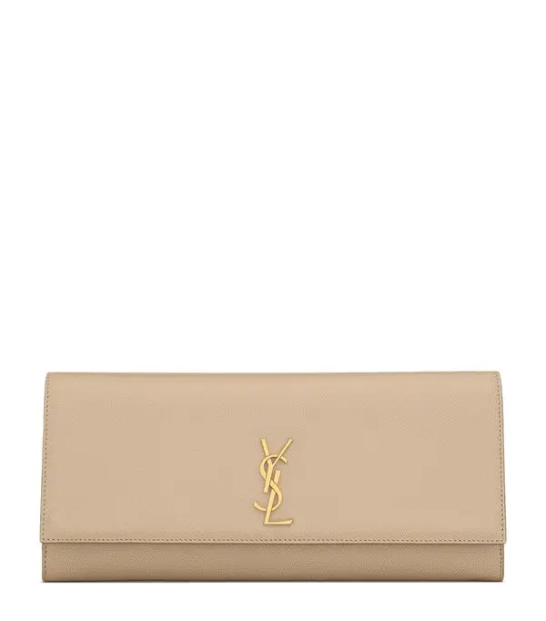 Saint Laurent Kate Chain Wallet - Beige