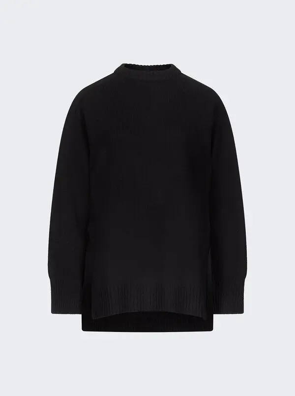 Loulou De Saison Safi Lds Long Sweater Anthracite Melange - Black
