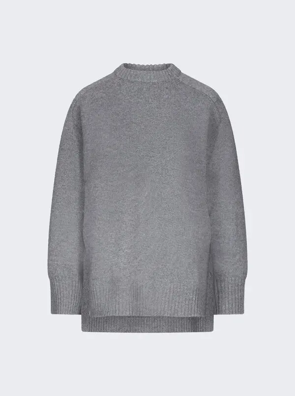 Loulou De Saison Safi Lds Long Sweater Anthracite Melange - Grey