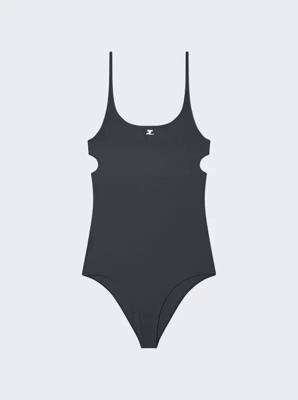 COURRÃ¨GES Cut-out One-piece Swimsuit - Black