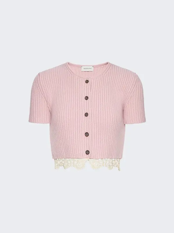 Magda Butrym Crochet-trimmed Cashmere Cardigan - Pink
