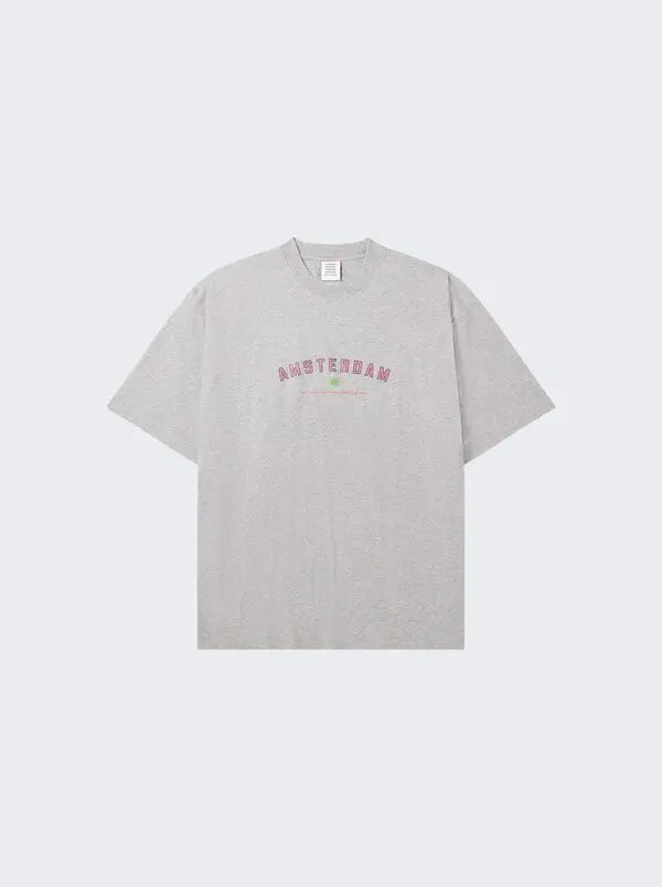 Vetements Amsterdam Tee Washed Out Grey Melange - Gray