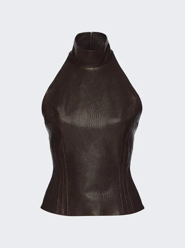 Magda Butrym Leather Halterneck Top