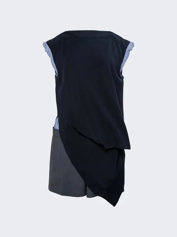 Sacai Suiting Knit Dress - Navy