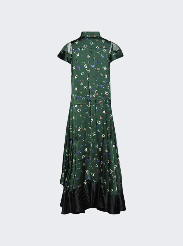 sacai green dress Sacai: Women's Wool Suiting Dress (Navy/Green)