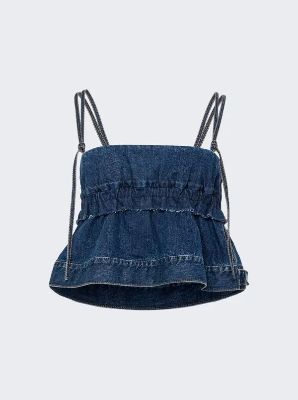 Sacai Denim Cropped Pullover Top