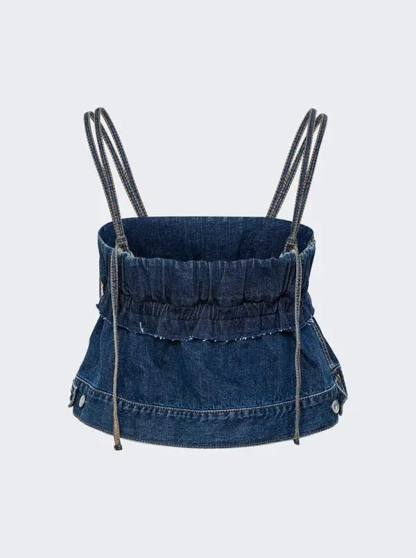 Sacai Denim Cropped Pullover Top