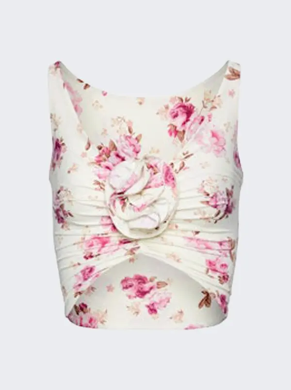 Magda Butrym Ruched Swim Bra Top - Cream