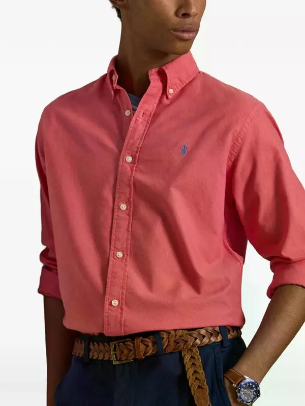 Polo Ralph Lauren Embroidered Custom Fit Oxford Shirt - Pink