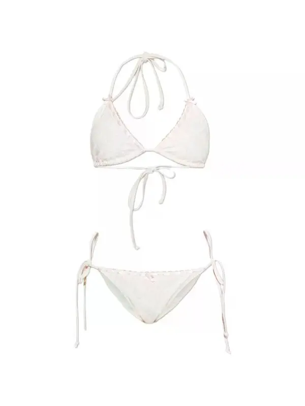 LoveShackFancy Bow-detail Bikini - White