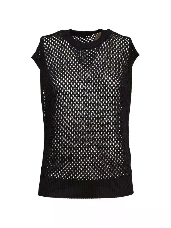 DONDUP Round-neck Openwork Gilet