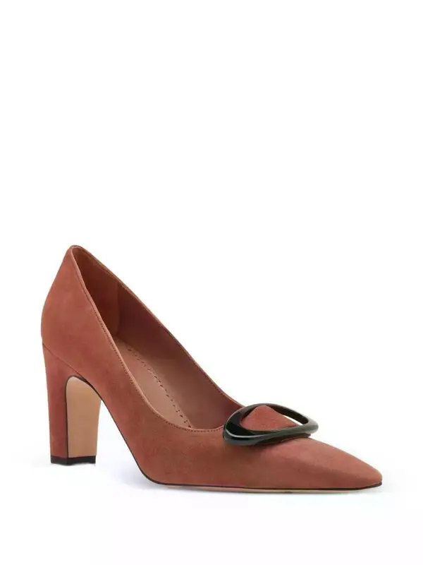 Manolo Blahnik Fenixhi Buckle Pointed Pumps - Brown