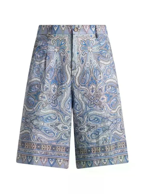 Etro Paisley-print Shorts - Blue