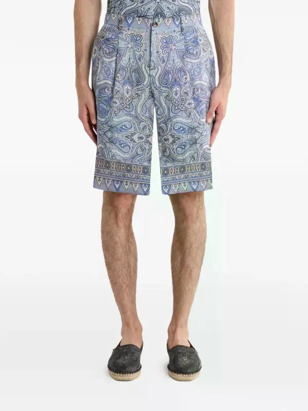 Etro Paisley-print Shorts - Blue