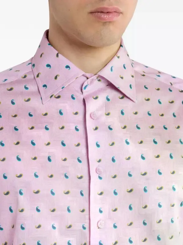 Etro Paisley-print Cotton Shirt - Pink