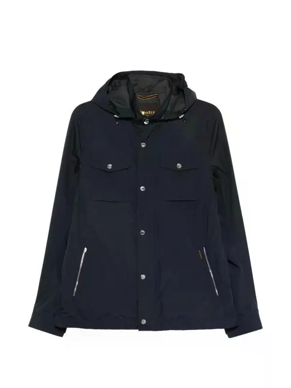 MOORER Hooded Pocket Jacket - Blue
