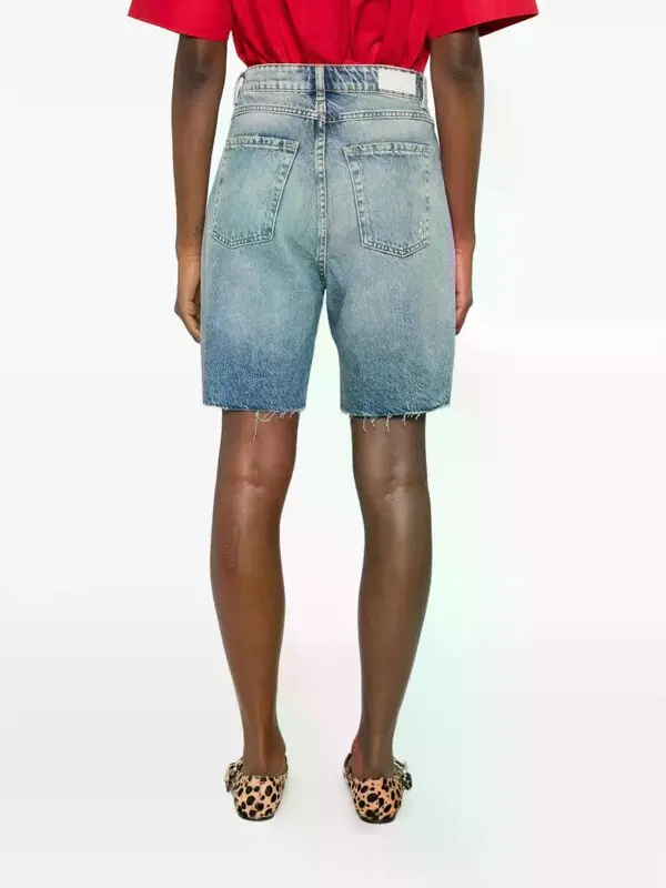 ICON DENIM LOS ANGELES Frayed Denim Shorts - Neutrals