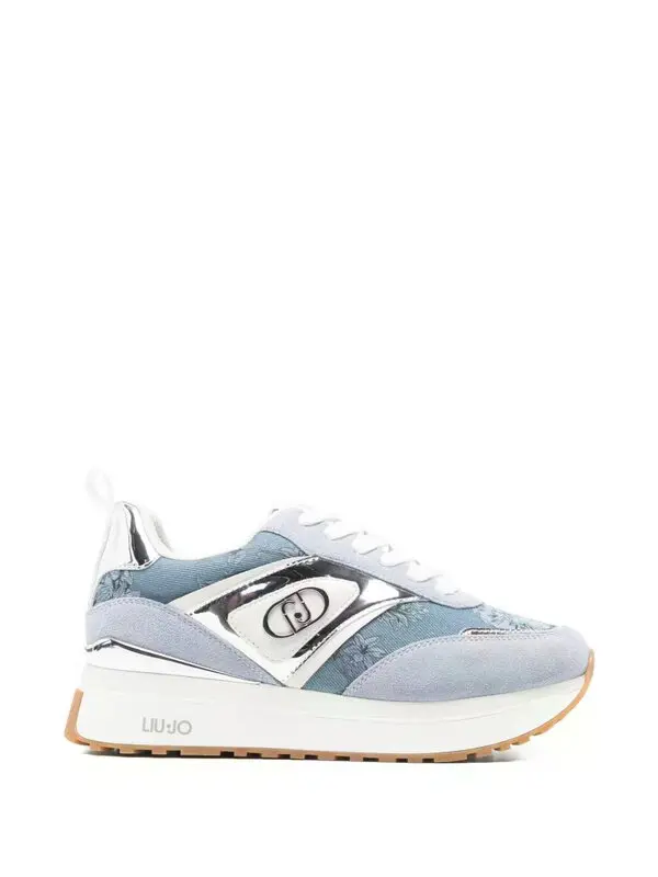 Liu Jo Printed Denim Platform Sneakers - Blue