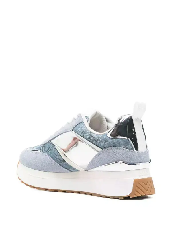 Liu Jo Printed Denim Platform Sneakers - Blue