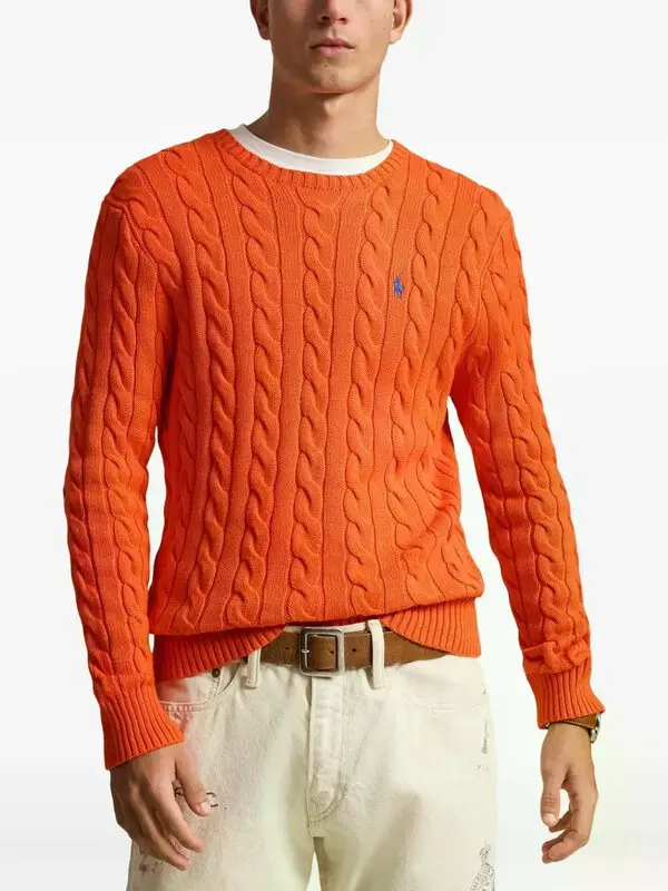 Polo Ralph Lauren Cable-knit Embroidered Sweater - Orange