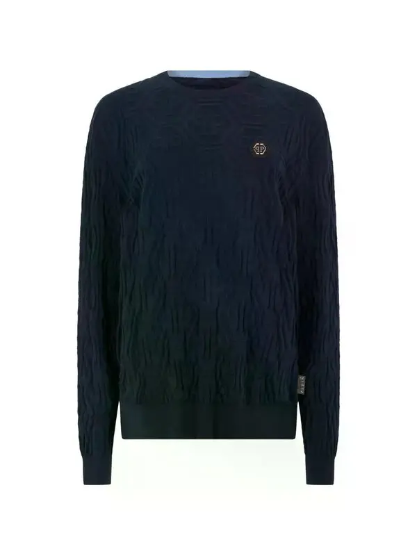 Philipp Plein Jacquard-monogram Sweater - Blue