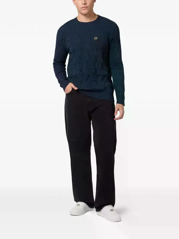 Philipp Plein Jacquard-monogram Sweater - Blue