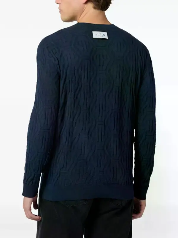 Philipp Plein Jacquard-monogram Sweater - Blue