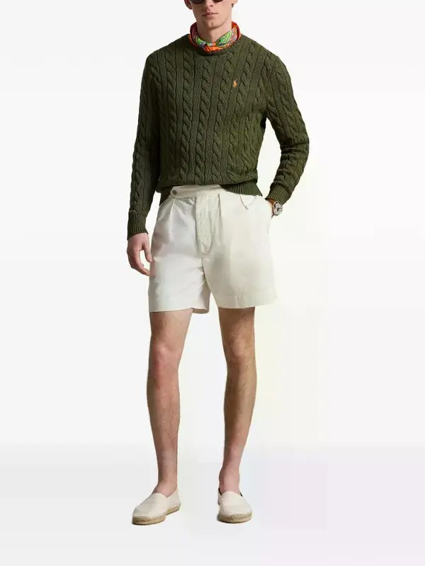 Polo Ralph Lauren Cable-knit Embroidered-logo Sweater - Green