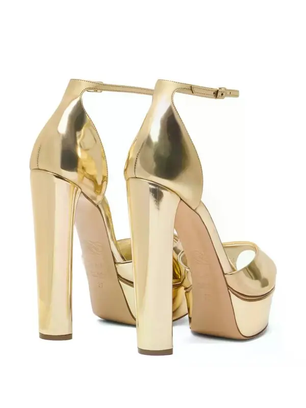 Casadei 140mm Platform Sandals - Gold