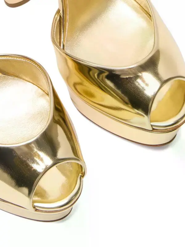 Casadei 140mm Platform Sandals - Gold