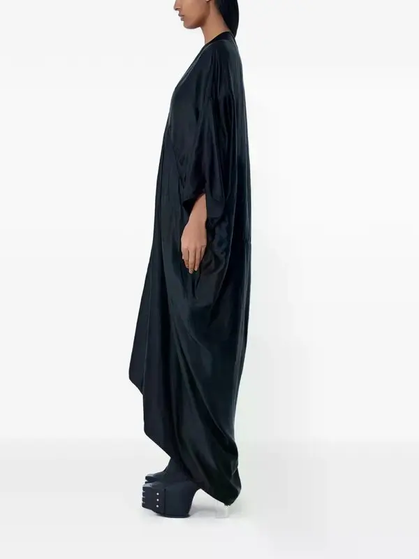 Rick Owens V-neck Draped Maxi Dress - Black