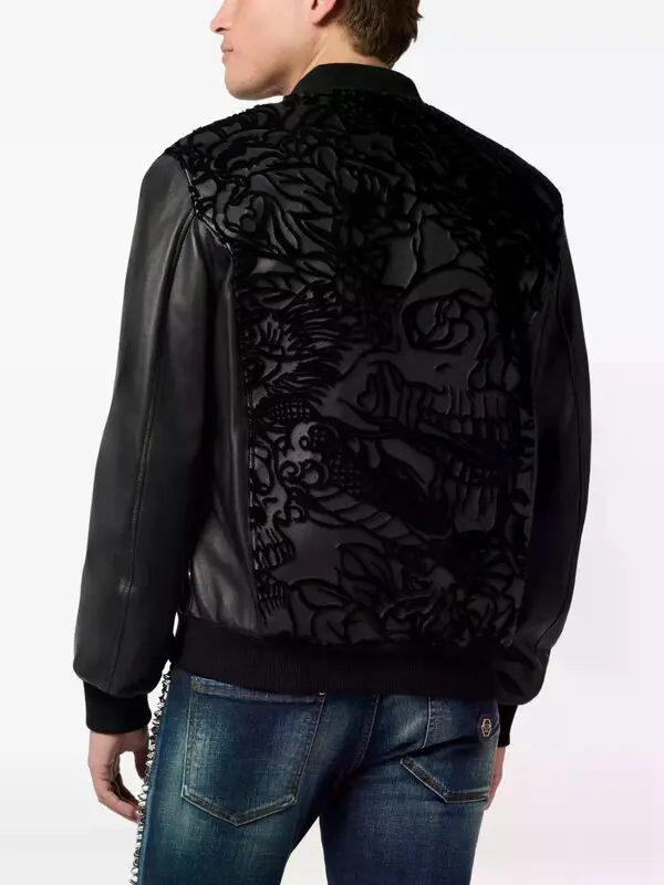 Philipp Plein Leather Bomber Jacket