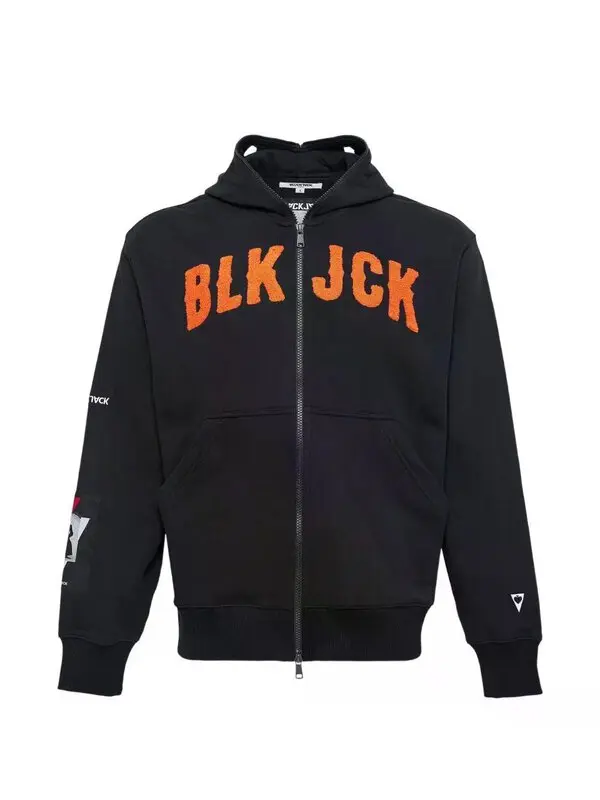 BLACKJACK Zip-fastening Hoodie With Logo Detail