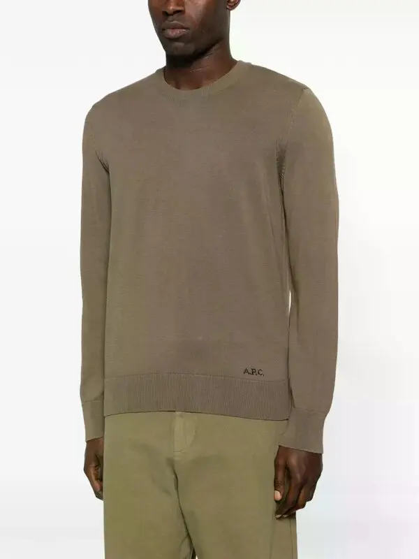 A.p.c. Embroidered Crewneck Sweatshirt - Brown