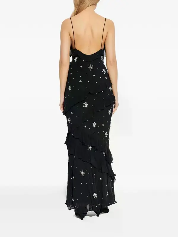 LoveShackFancy Rialto Ruffled Star-embellished Maxi Dress