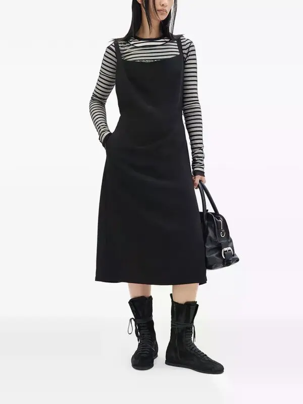 ANN DEMEULEMEESTER Desi Square-neck Midi Dress - Black
