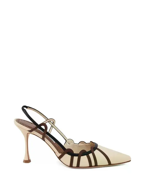 Manolo Blahnik Point-toe Strap Pumps