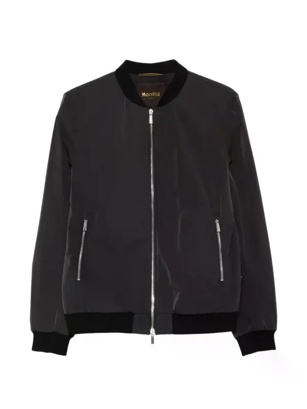 MOORER Soranod6 Zip Bomber Jacket - Black