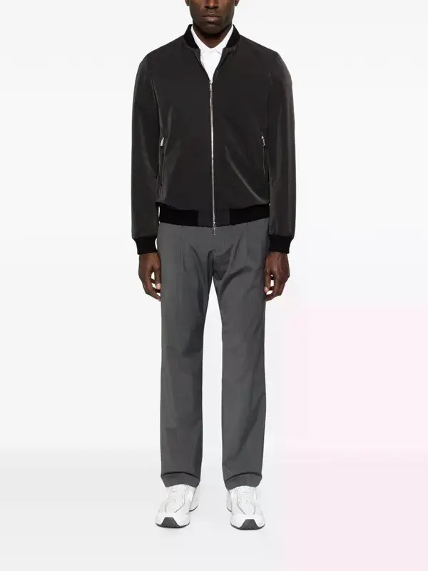 MOORER Soranod6 Zip Bomber Jacket - Black
