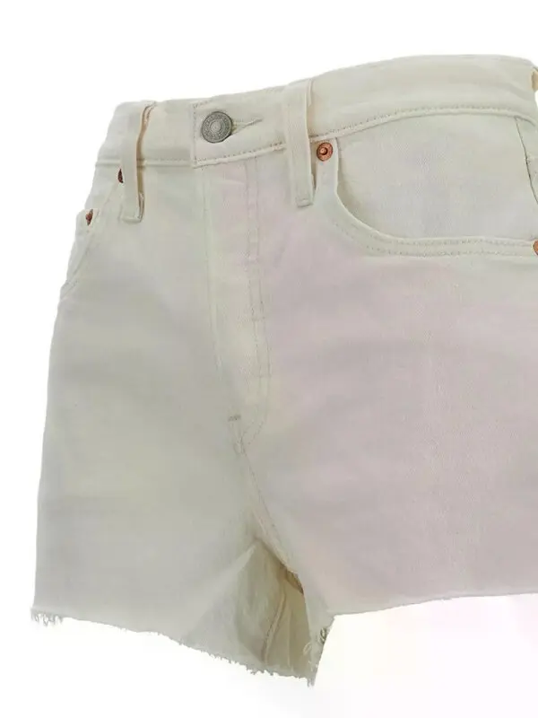 LEVI'S 501 Raw-cut Fringed Shorts - White