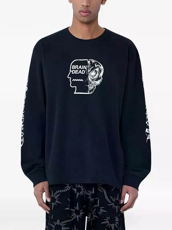 BRAIN DEAD Logo-motif Long-sleeve T-shirt