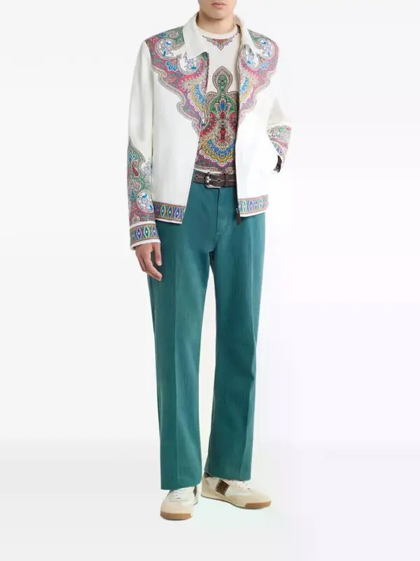 Etro Cotton T-shirt With Placed Pocket-square Paisley Print
