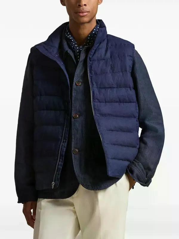 Polo Ralph Lauren Quilted Linen Gilet - Blue