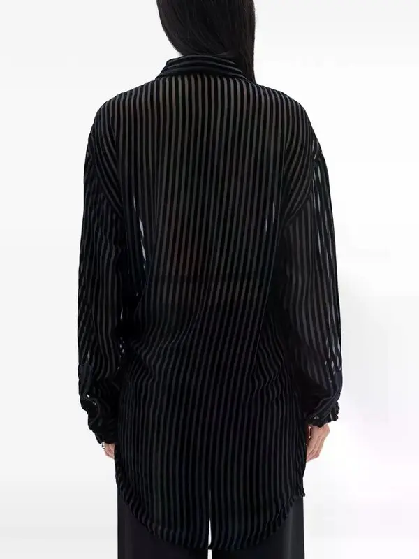 ANN DEMEULEMEESTER Striped Long Sleeve Shirt